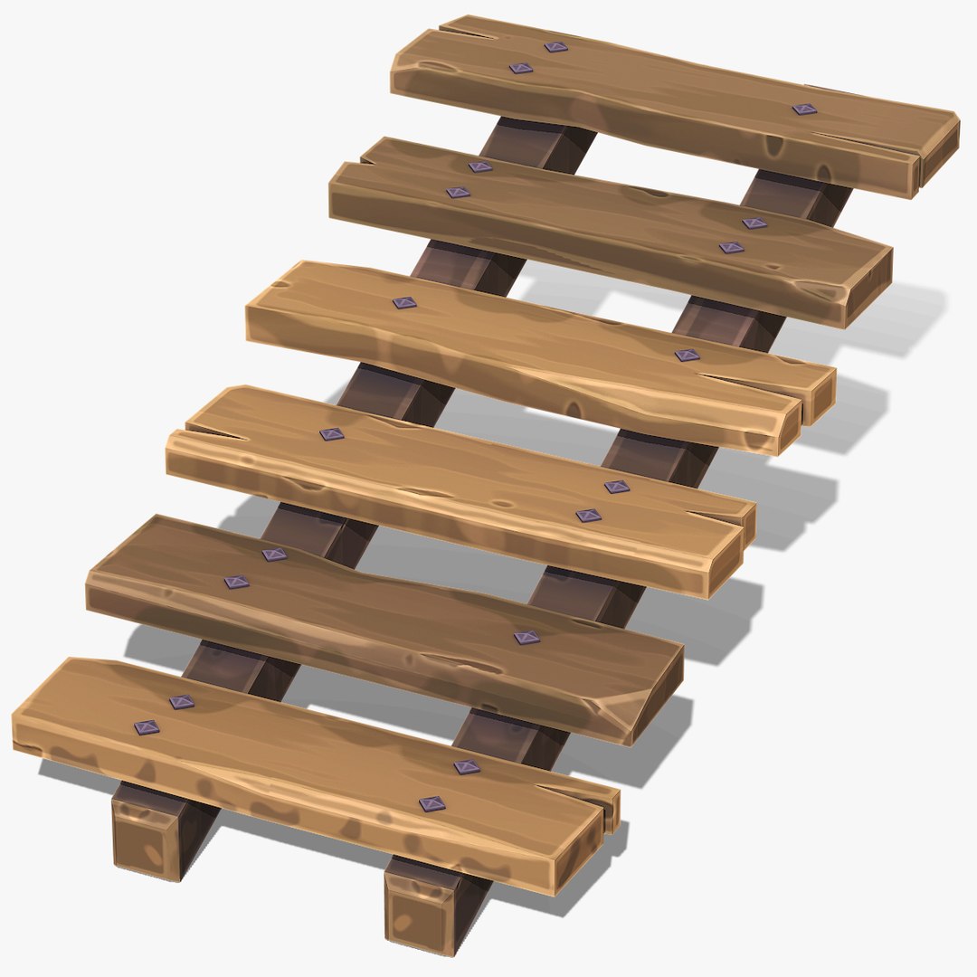 Stylized Wooden Stairs - PBR Game Ready 3D model - TurboSquid 2050044