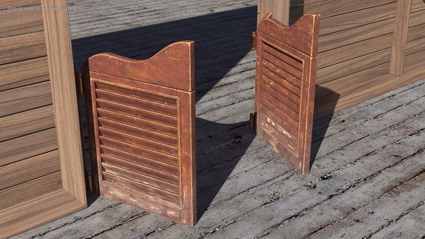 Portas de salão de madeira branqueada Modelo 3D - TurboSquid 2086136