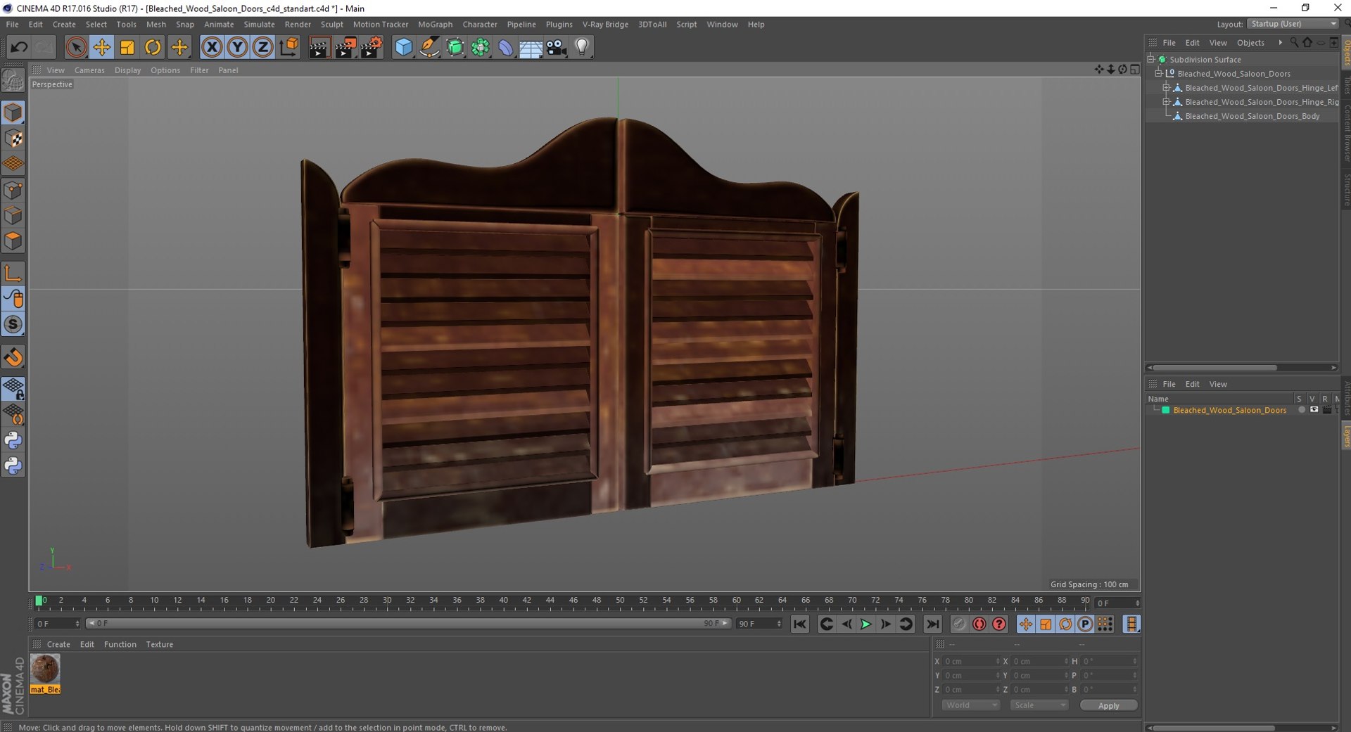 3D model Bleached Wood Saloon Doors - TurboSquid 2086136