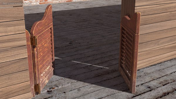Portas de salão de madeira branqueada Modelo 3D - TurboSquid 2086136