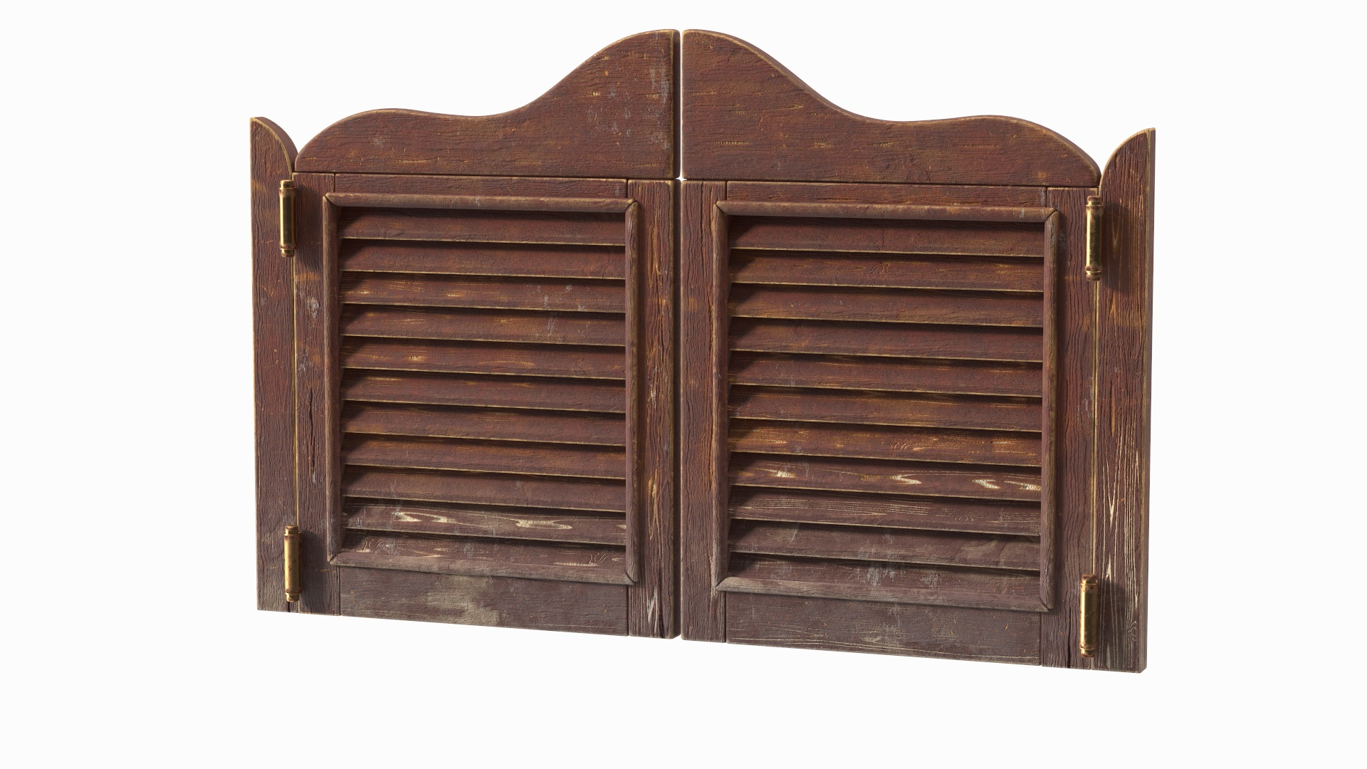 3D Model Bleached Wood Saloon Doors - TurboSquid 2086136