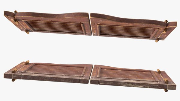 Portas de salão de madeira branqueada Modelo 3D - TurboSquid 2086136