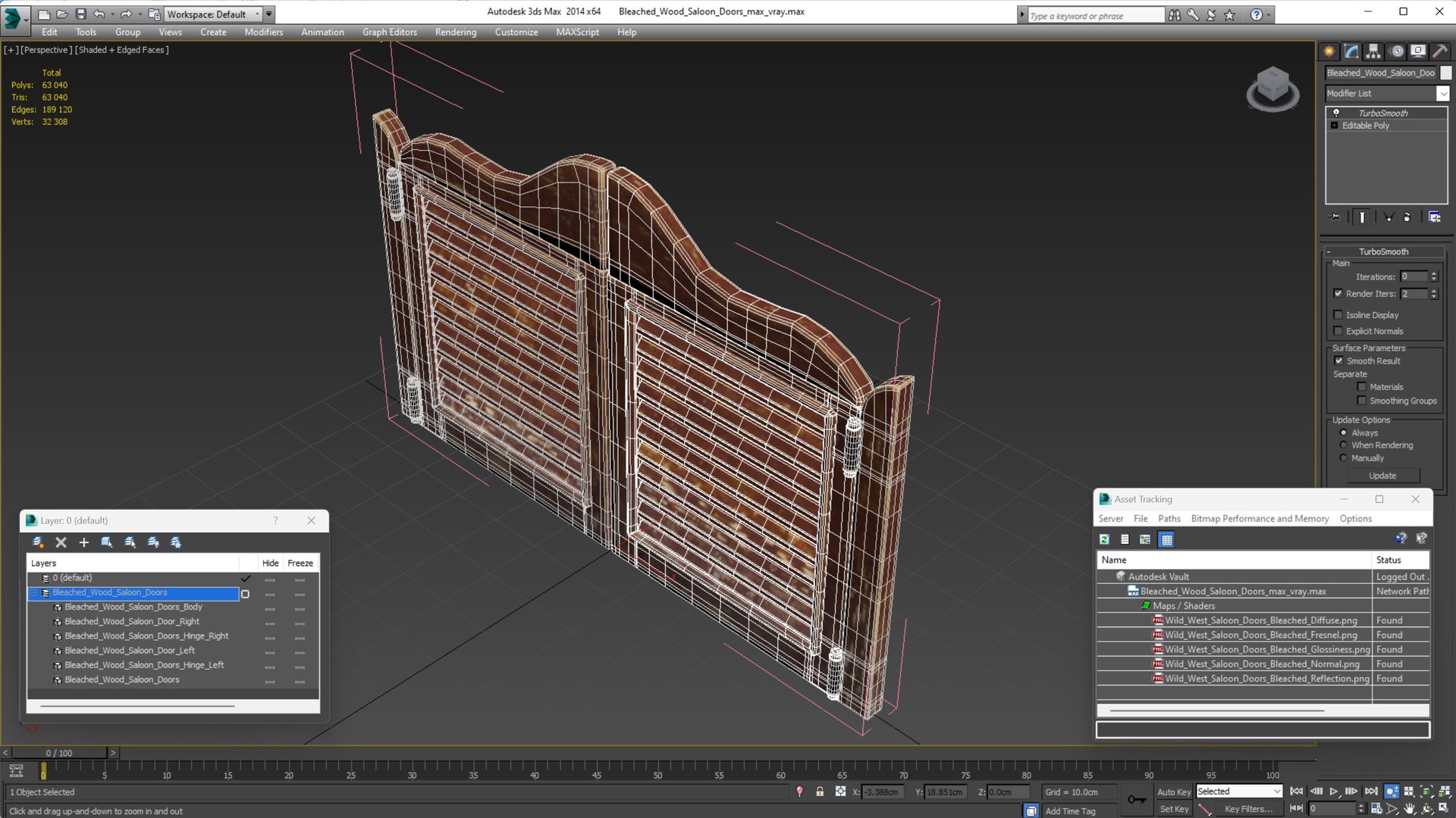 3D model Bleached Wood Saloon Doors - TurboSquid 2086136