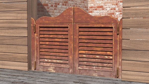 Portas de salão de madeira branqueada Modelo 3D - TurboSquid 2086136