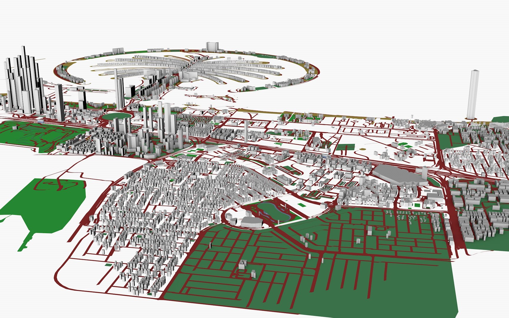 3D Town Structure Cityscape - TurboSquid 1698176