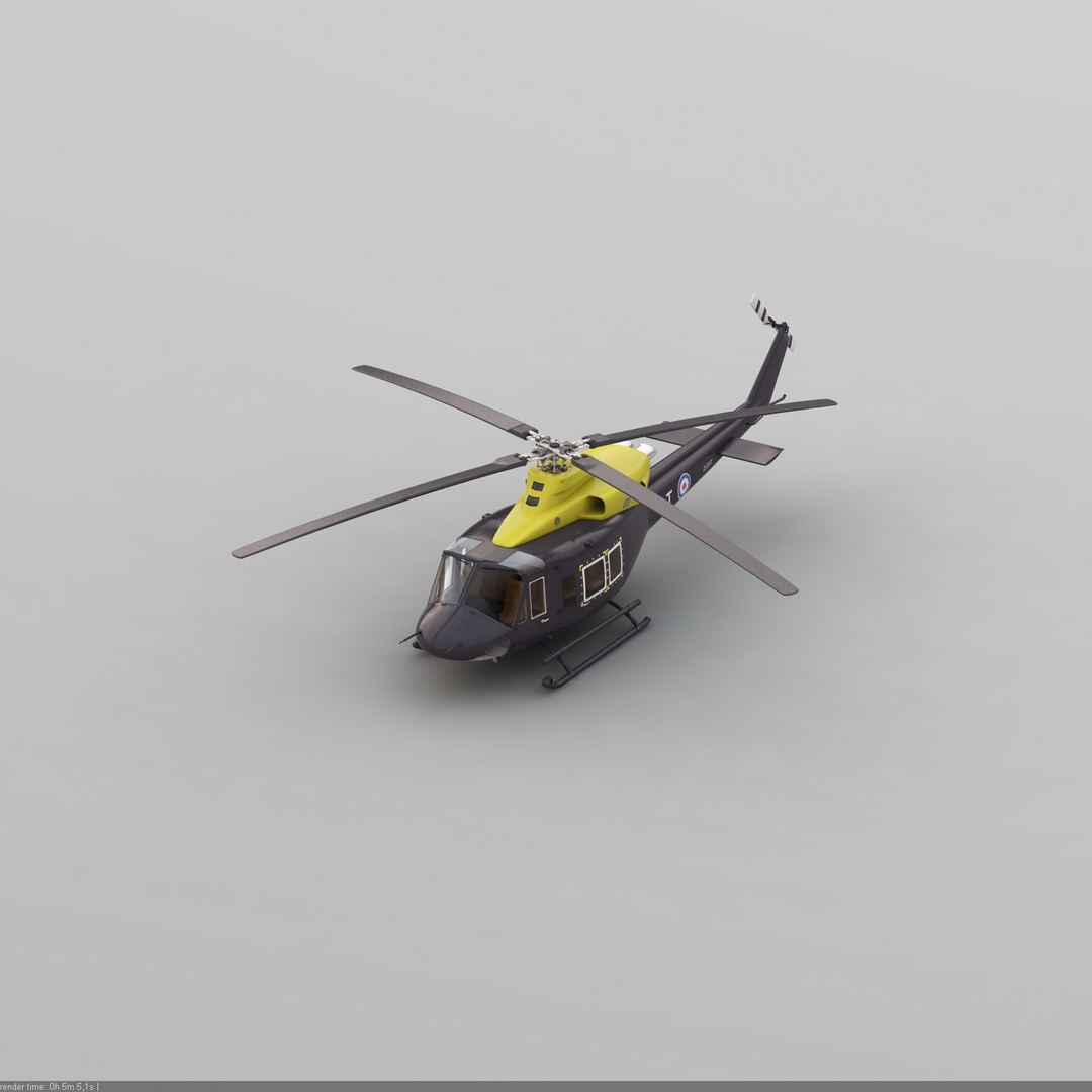 3d Eurocopter Bell 412 Military Helicopter