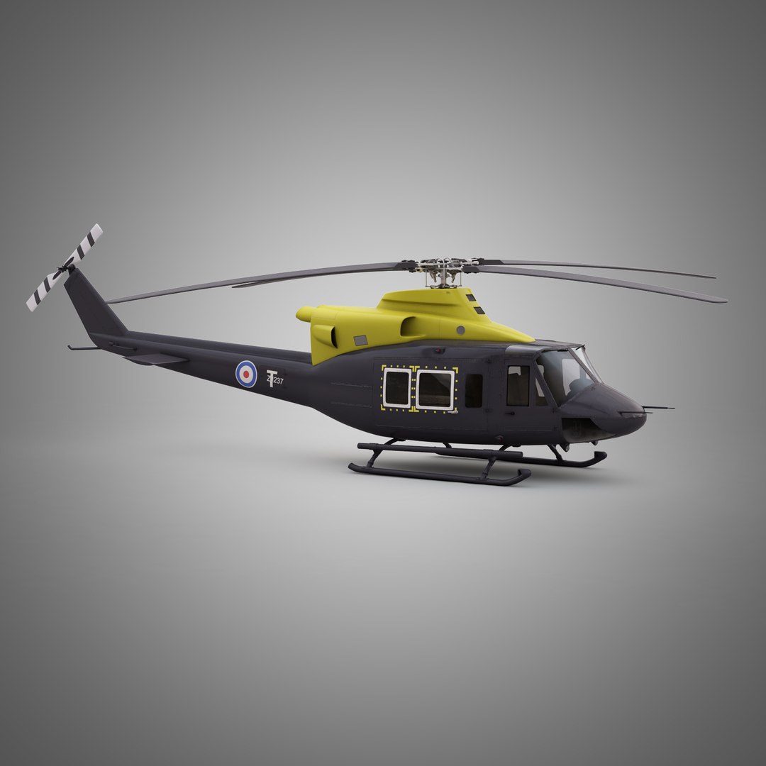 3d Eurocopter Bell 412 Military Helicopter
