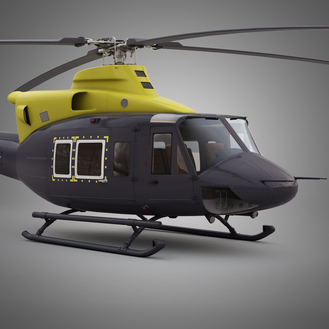 3d Eurocopter Bell 412 Military Helicopter
