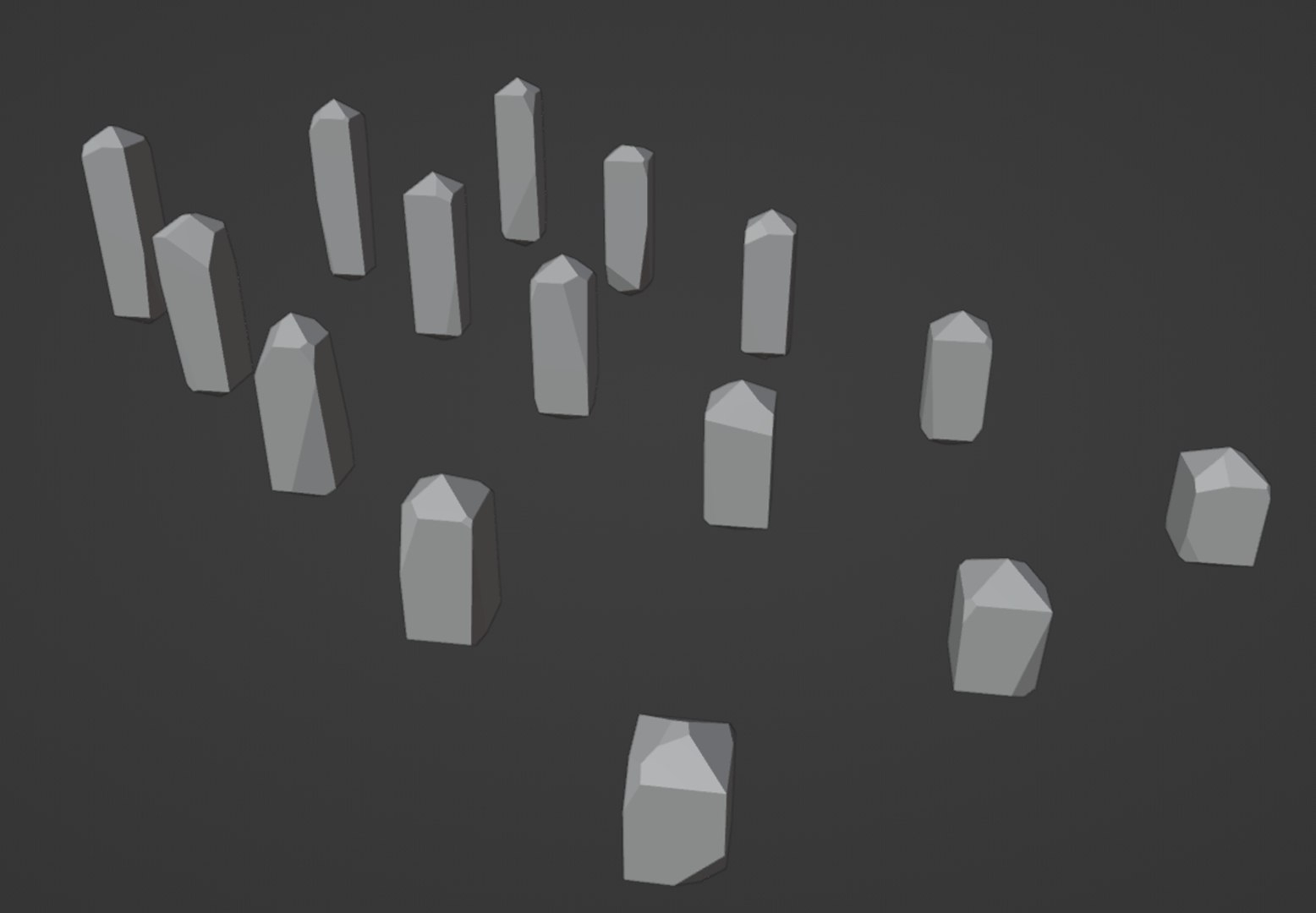 3D Low Poly 4 Sided Crystals Pack - TurboSquid 1972047