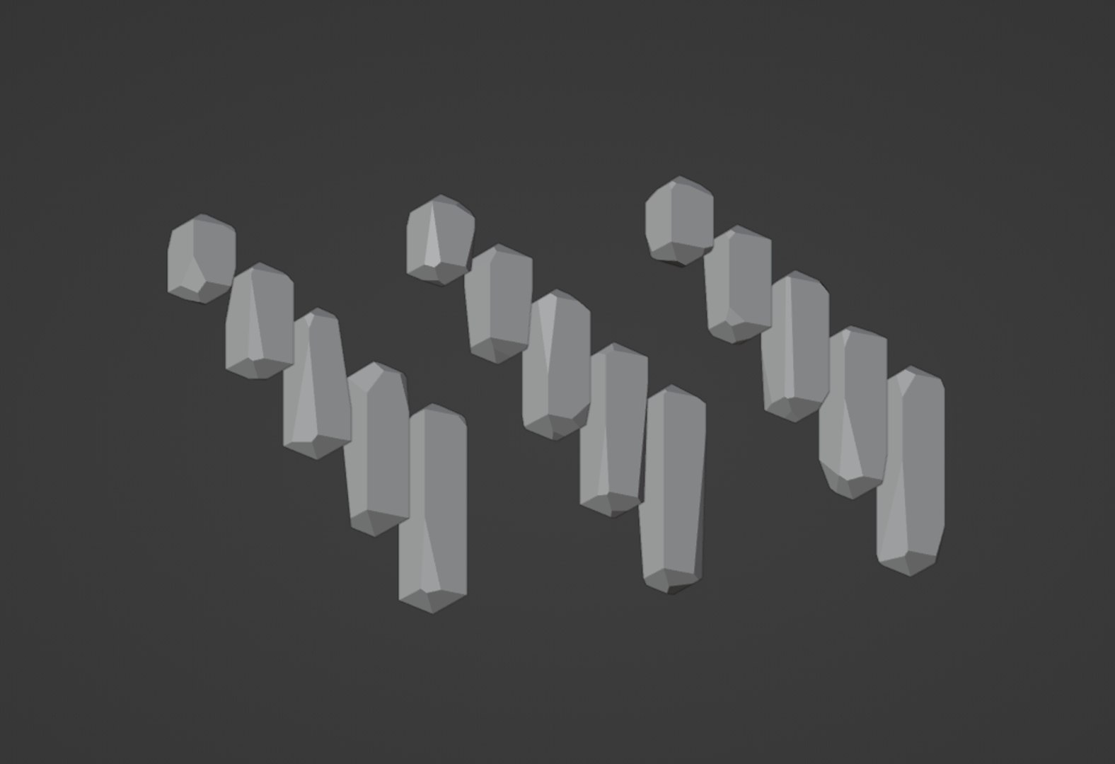 3D Low Poly 4 Sided Crystals Pack - TurboSquid 1972047