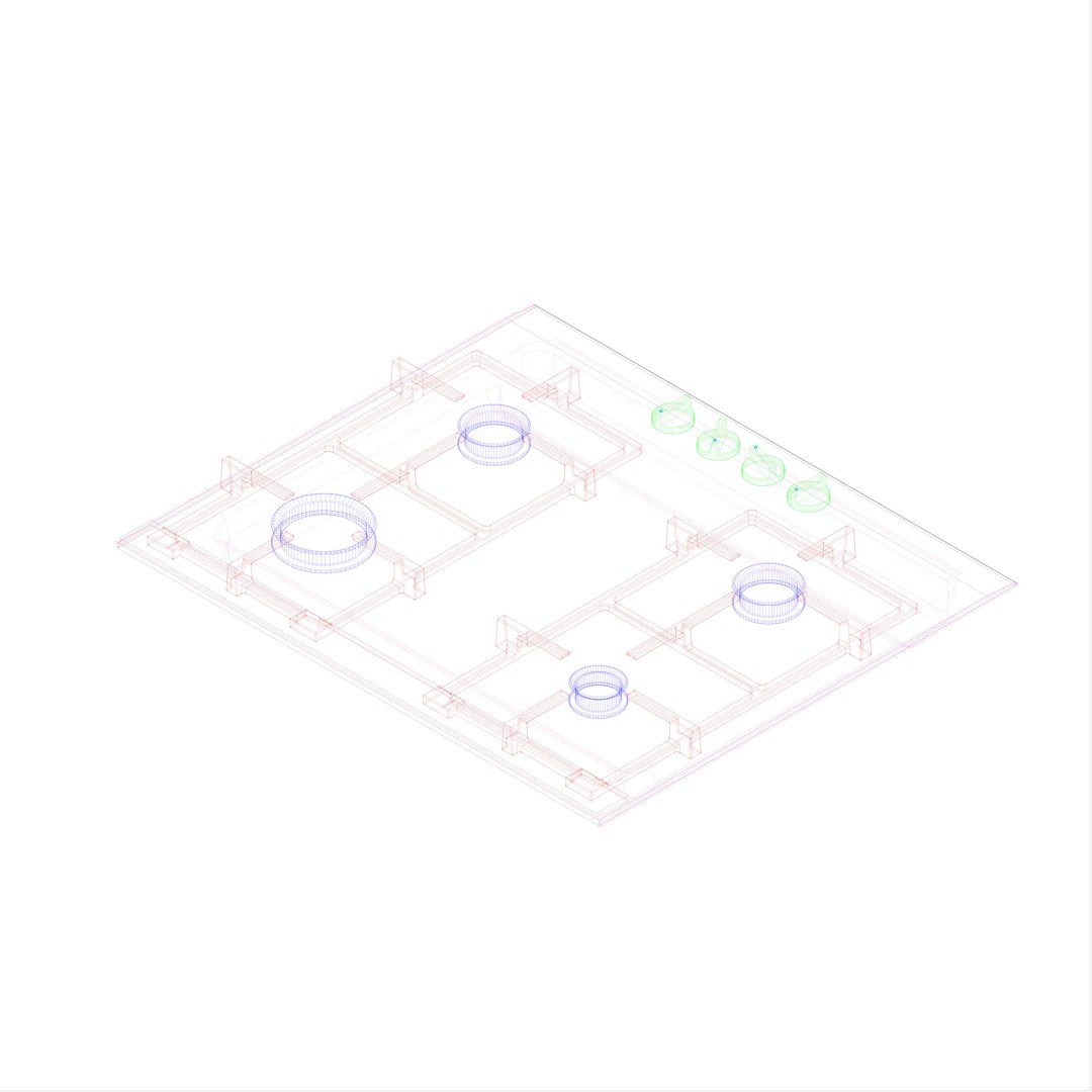 3D Model Iq700 Gas Hob 60 - TurboSquid 1557264