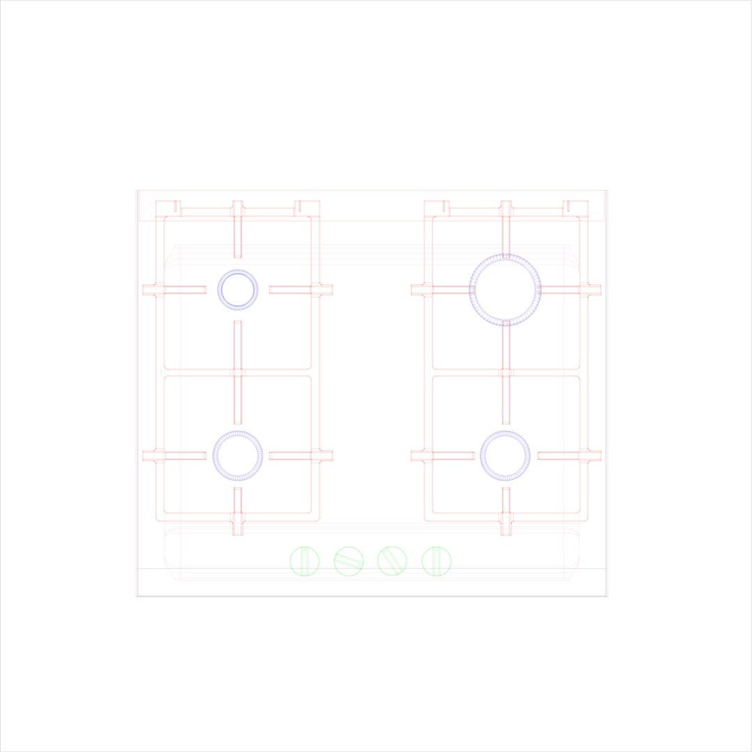 3D Model Iq700 Gas Hob 60 - TurboSquid 1557264
