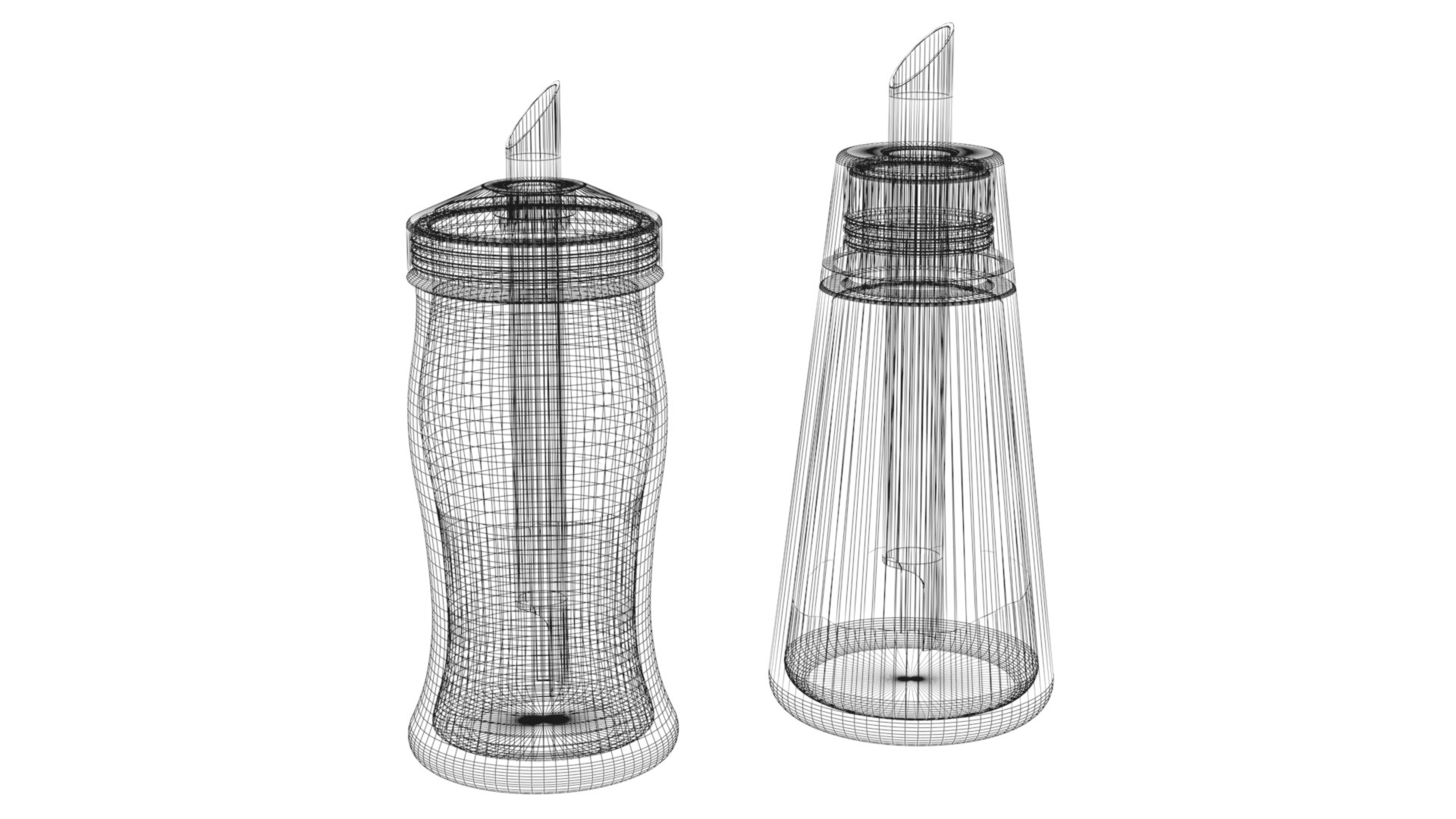 3D Collection of high-quality models of sets for spices and sauces ...