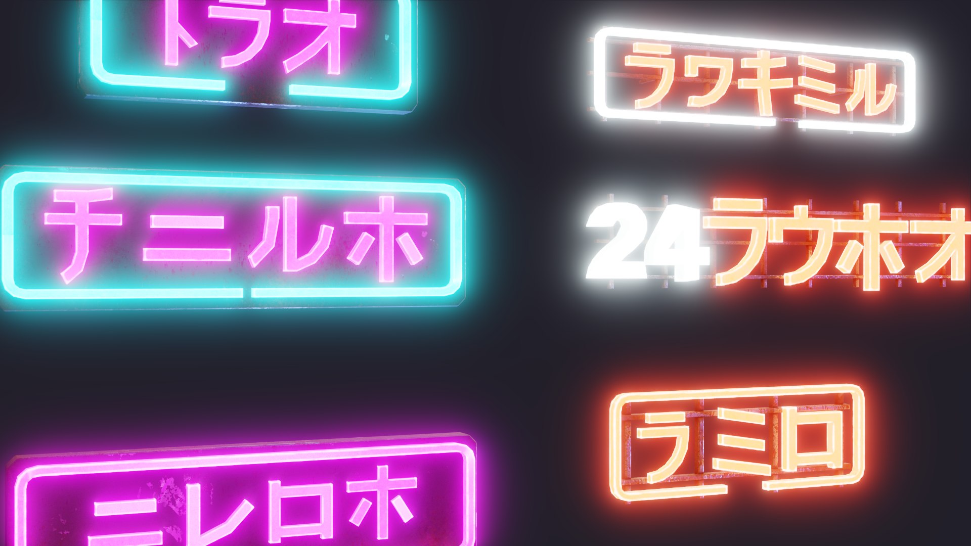 3D Model Game Ready Cyberpunk Signs - TurboSquid 1742142