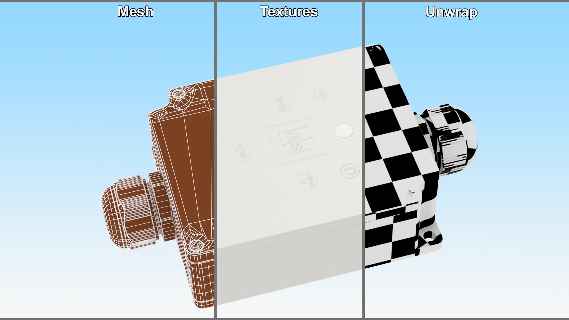 White Closed Junction Box For 2 Wires 3D - TurboSquid 1911749