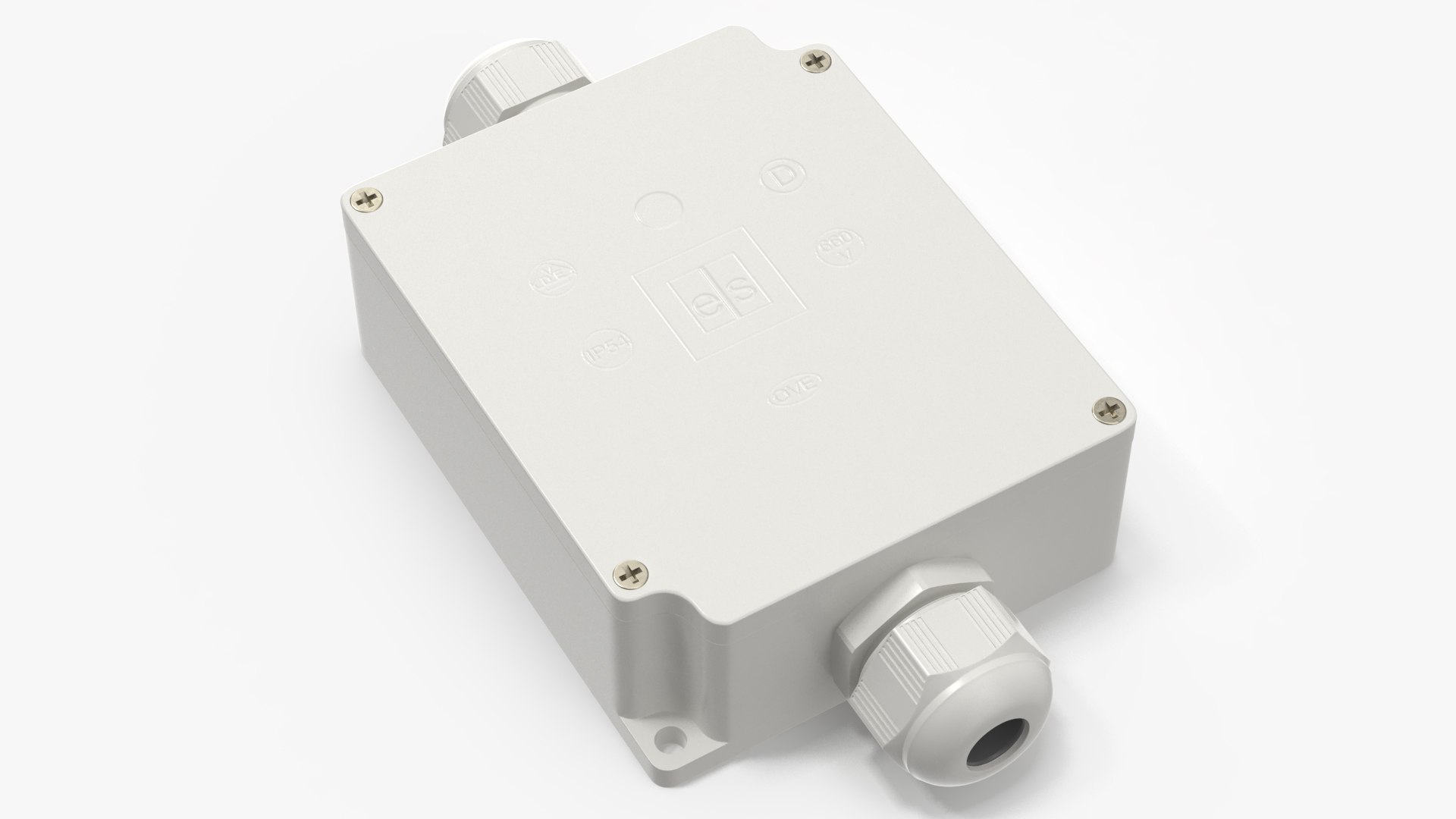 White Closed Junction Box for 2 Wires 3D - TurboSquid 1911749