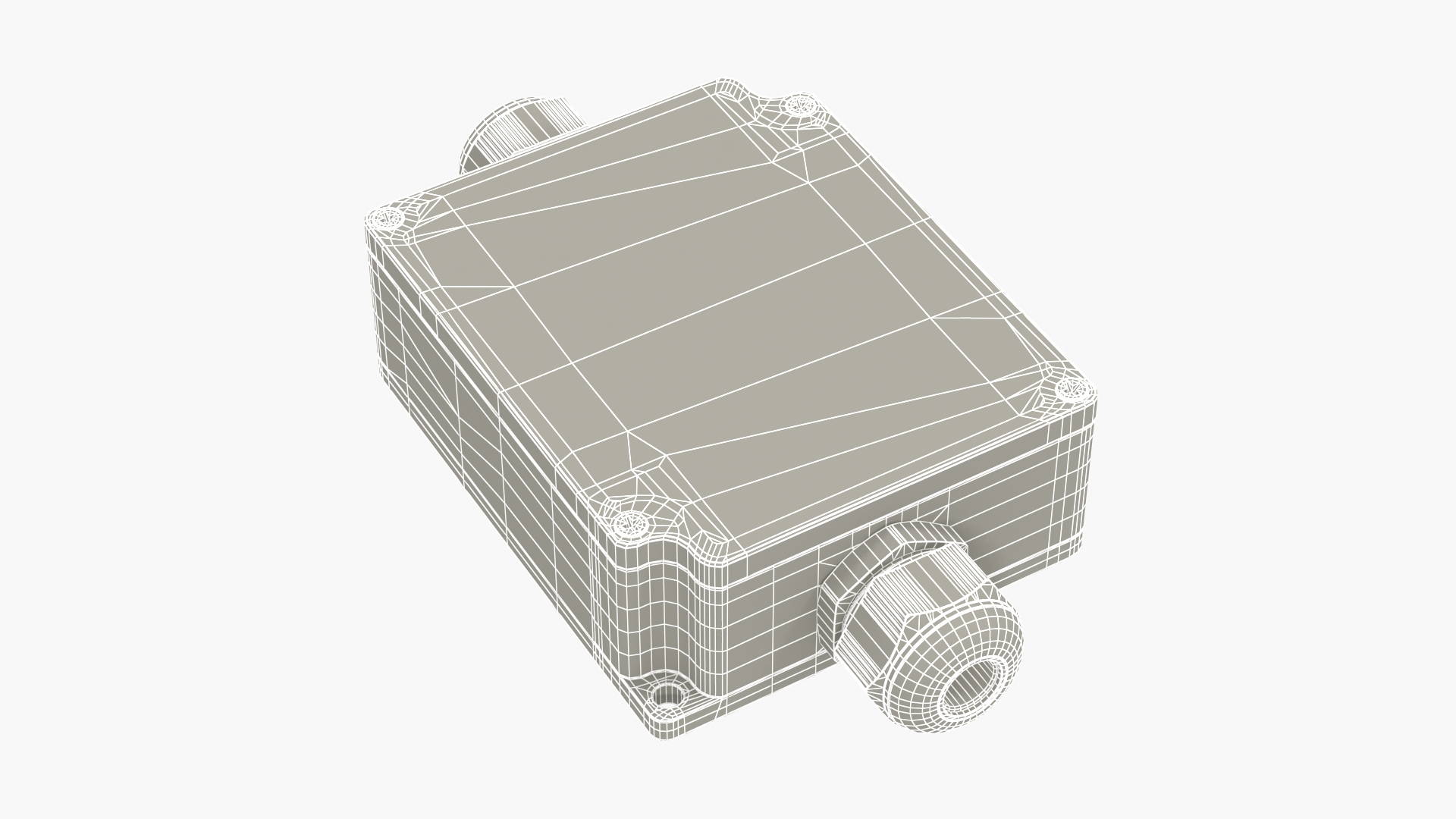White Closed Junction Box For 2 Wires 3D - TurboSquid 1911749