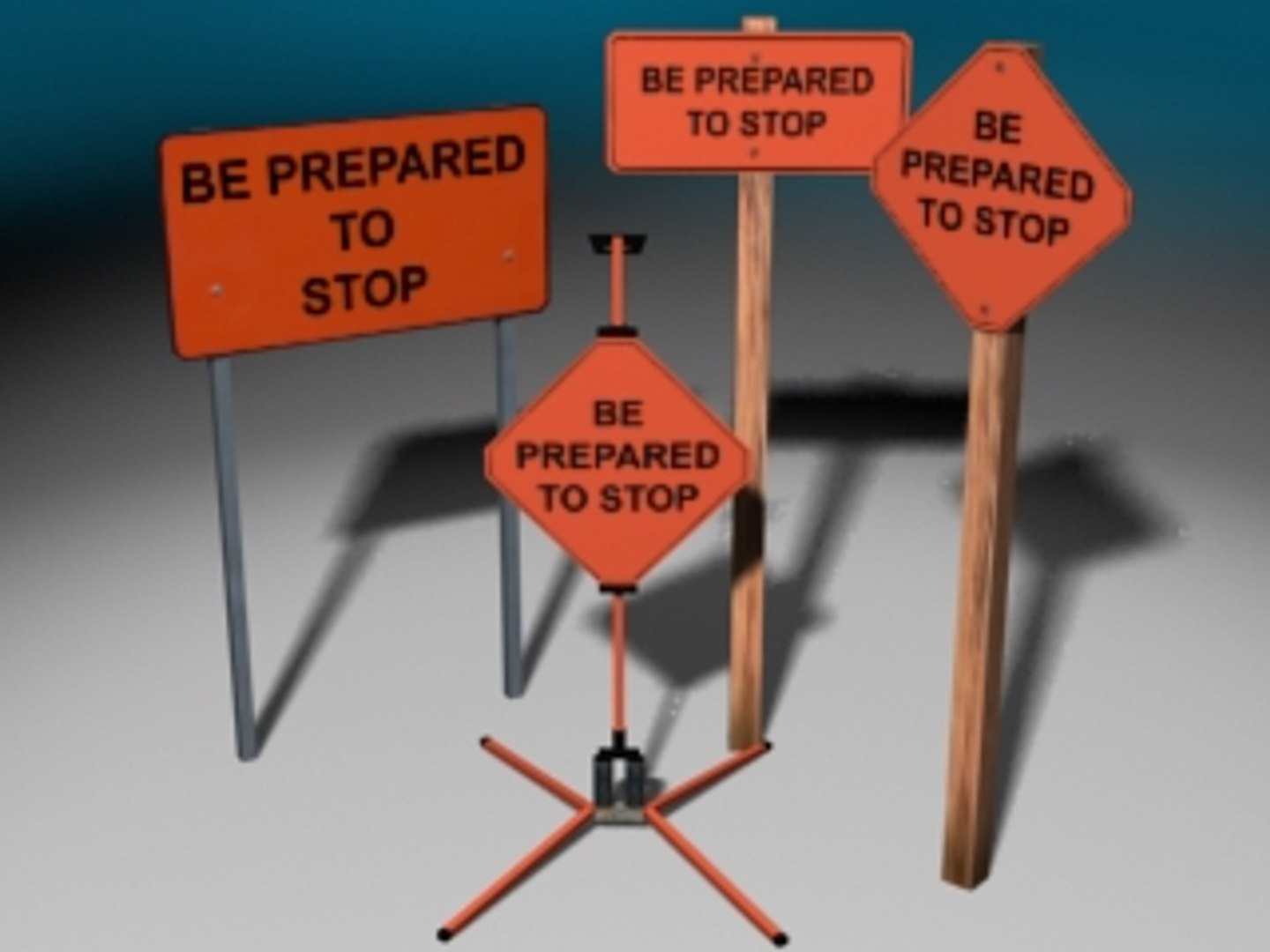 Construction Signs 3d 3ds