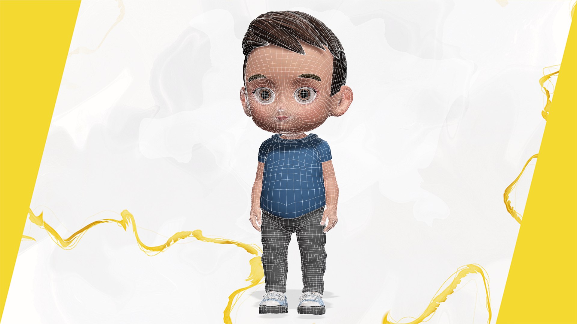 Cute Stylized Toon 3D Boy Cartoon Child Rigged Model 3D Model ...