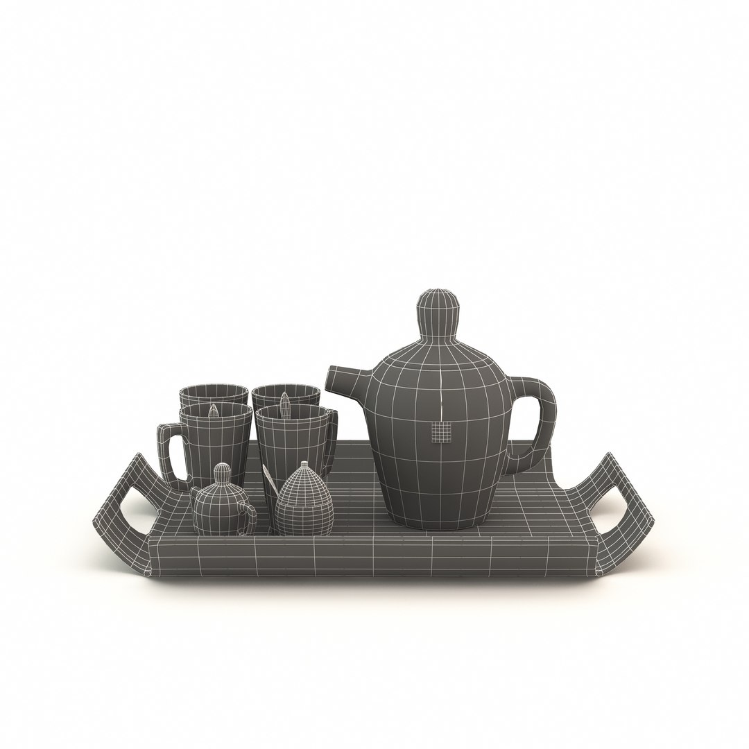 3d Tea Set Model