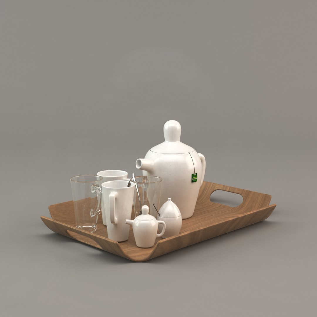 3d Tea Set Model