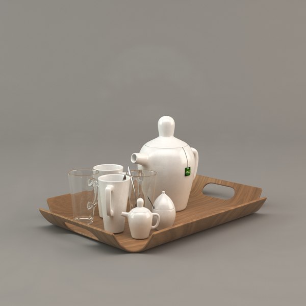3d tea set model