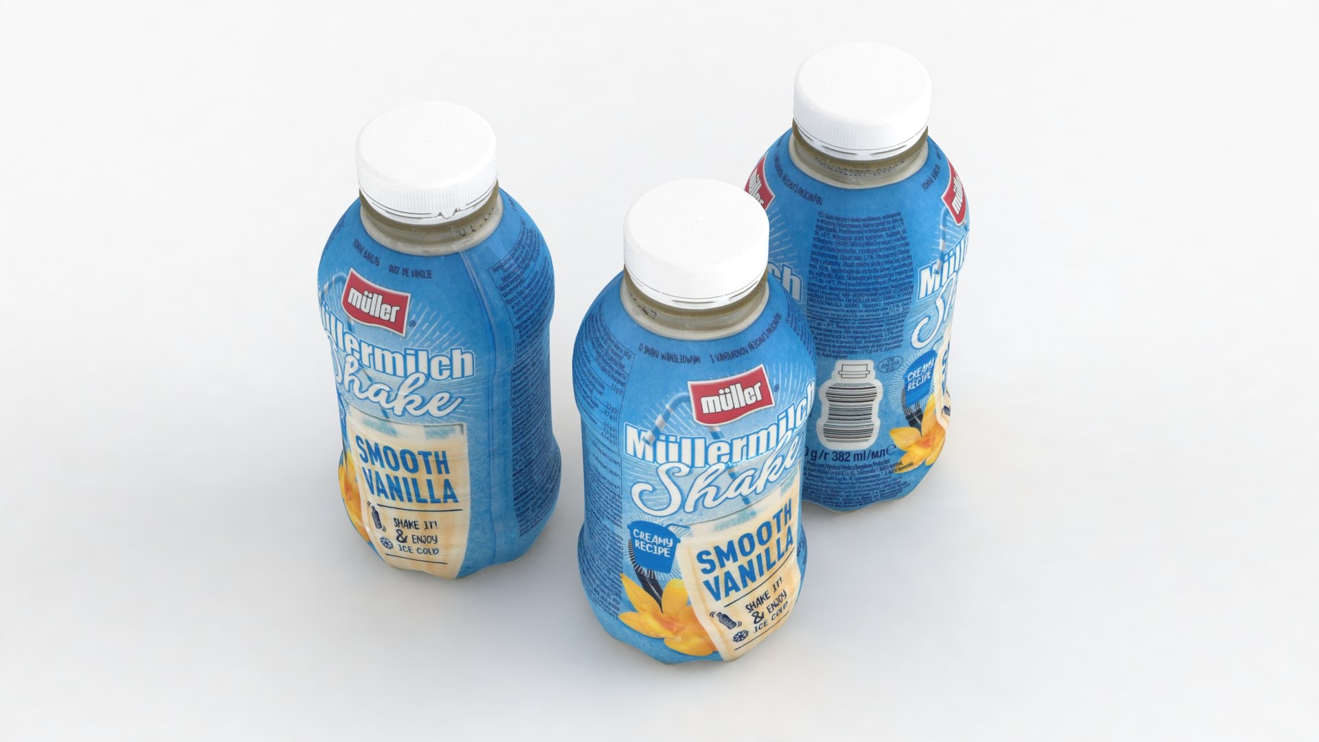 3D Dairy Bottle Mullermilch Shake Vanilla Smooth 330ml 2024 ...