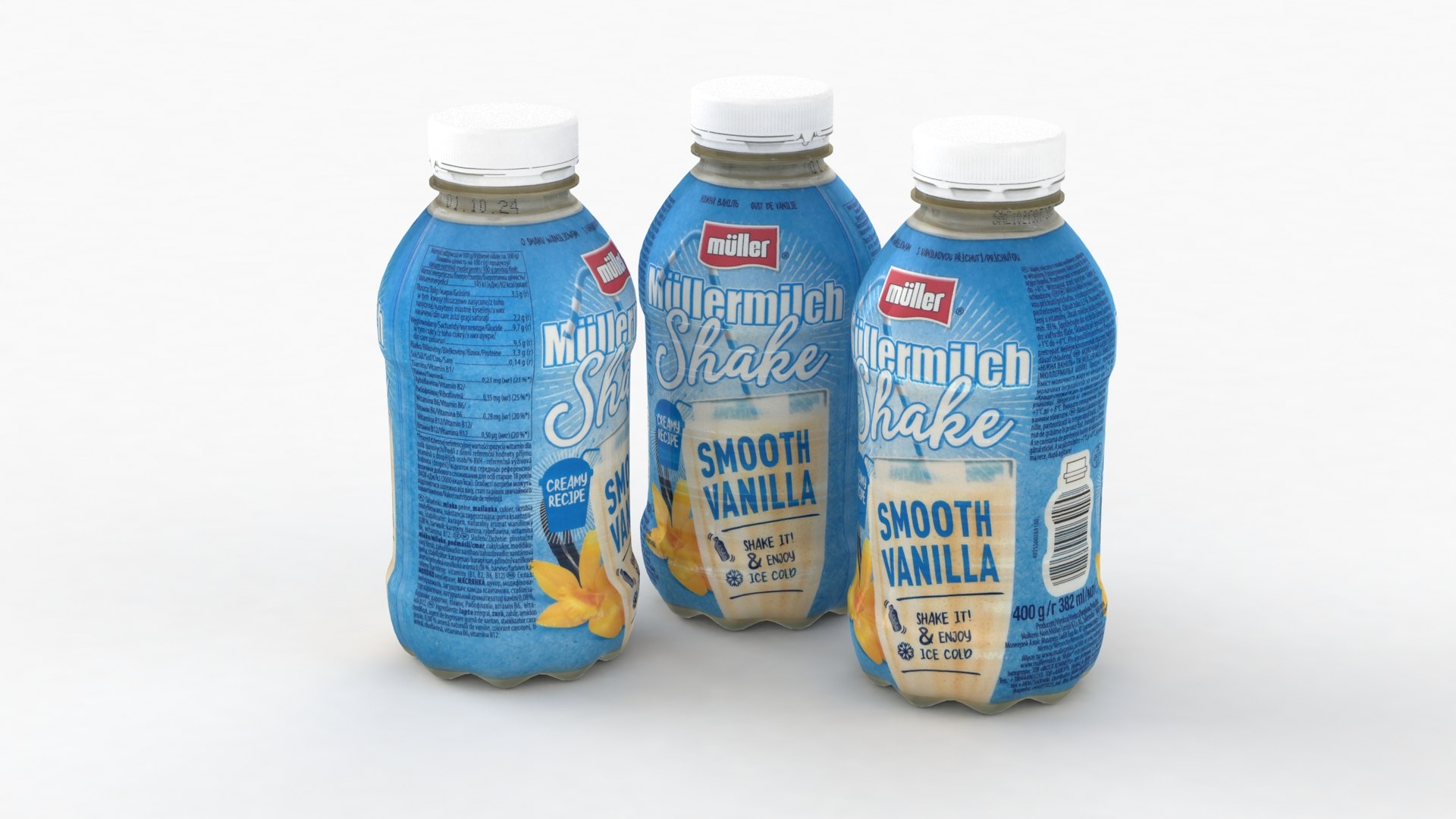 3D Dairy Bottle Mullermilch Shake Vanilla Smooth 330ml 2024 ...