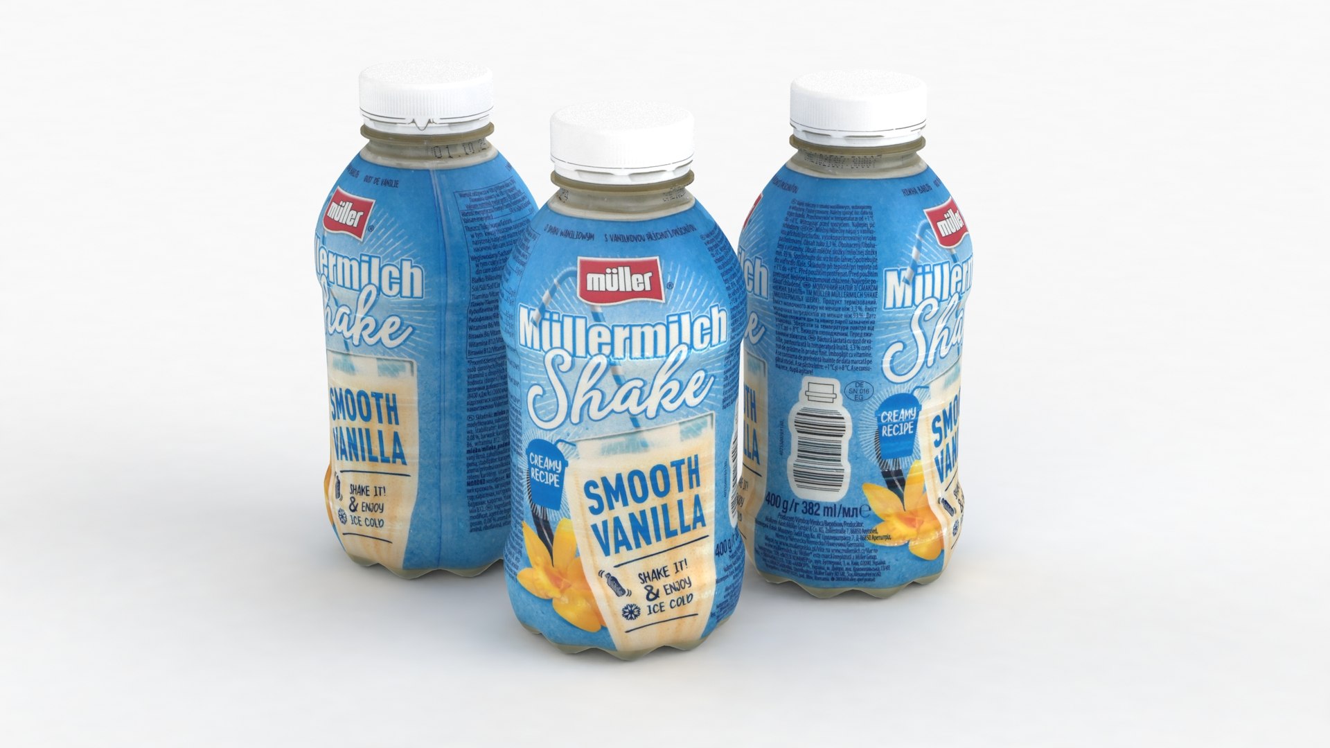 3D Dairy Bottle Mullermilch Shake Vanilla Smooth 330ml 2024 ...
