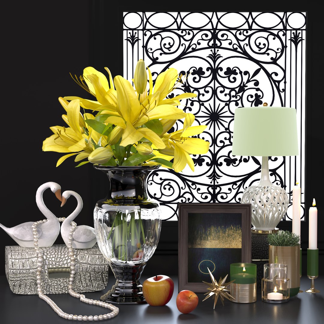 Bouquet lily decor statue 3D - TurboSquid 1390006