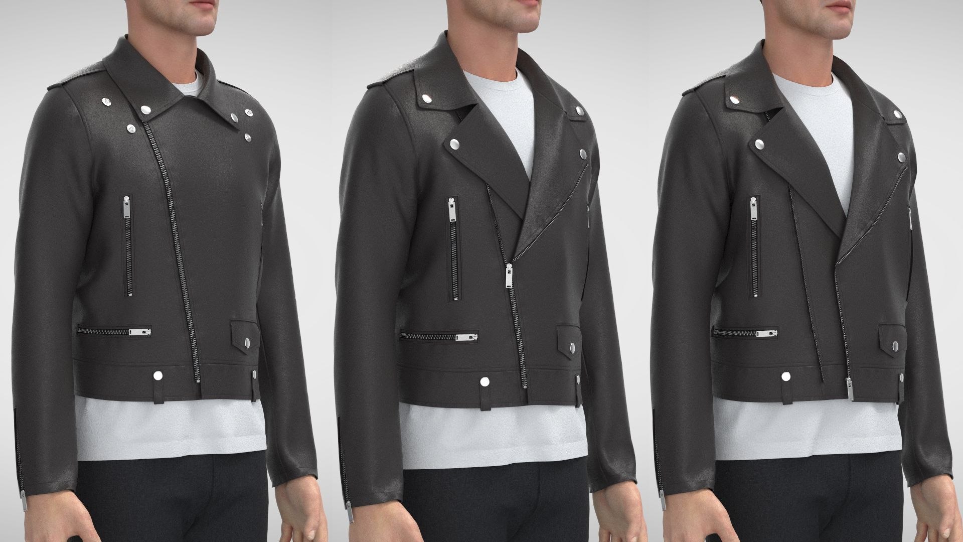 Leather Biker Jacket Outfit 3D Model - TurboSquid 1899283