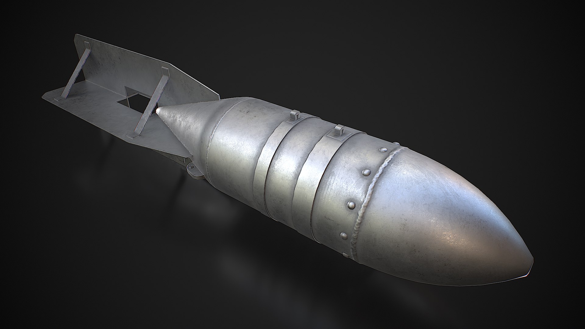 3D Soviet General Purpose Air-dropped Bomb FAB-250 Low-poly Model ...