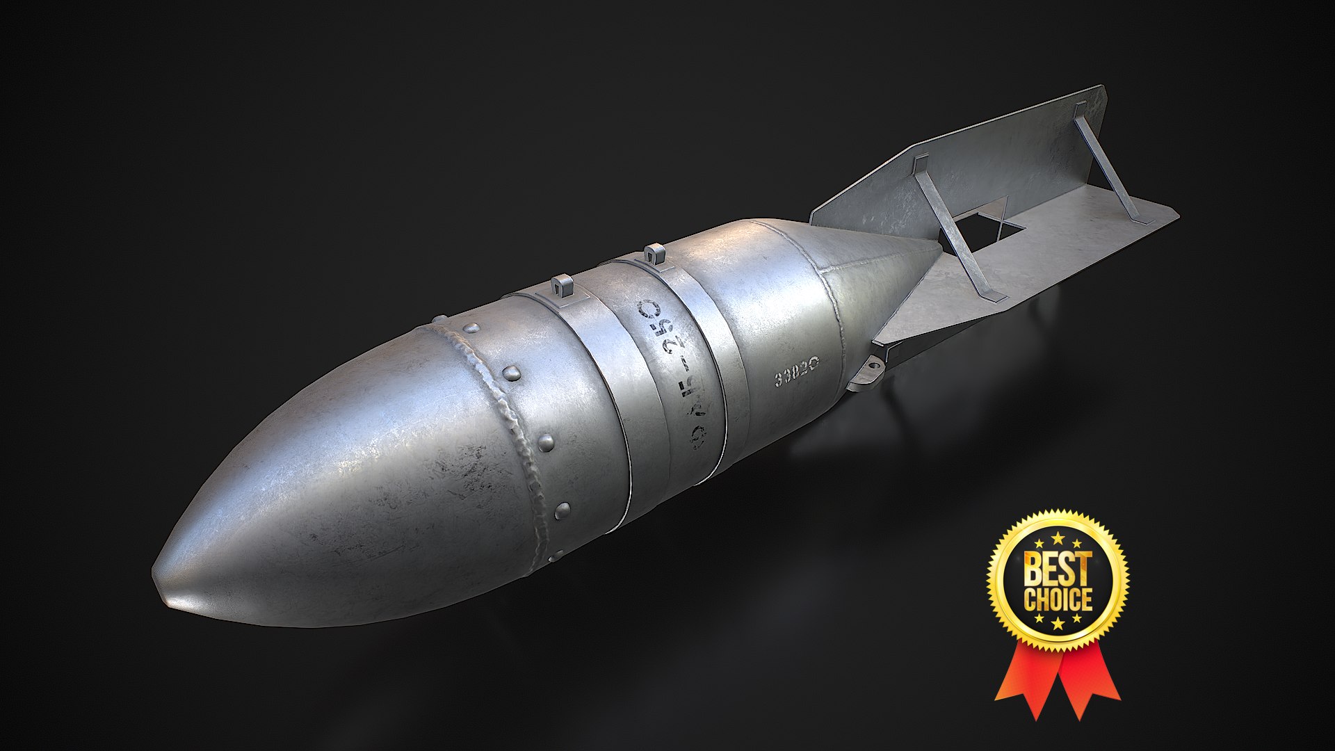 3D Soviet General Purpose Air-dropped Bomb FAB-250 Low-poly Model ...