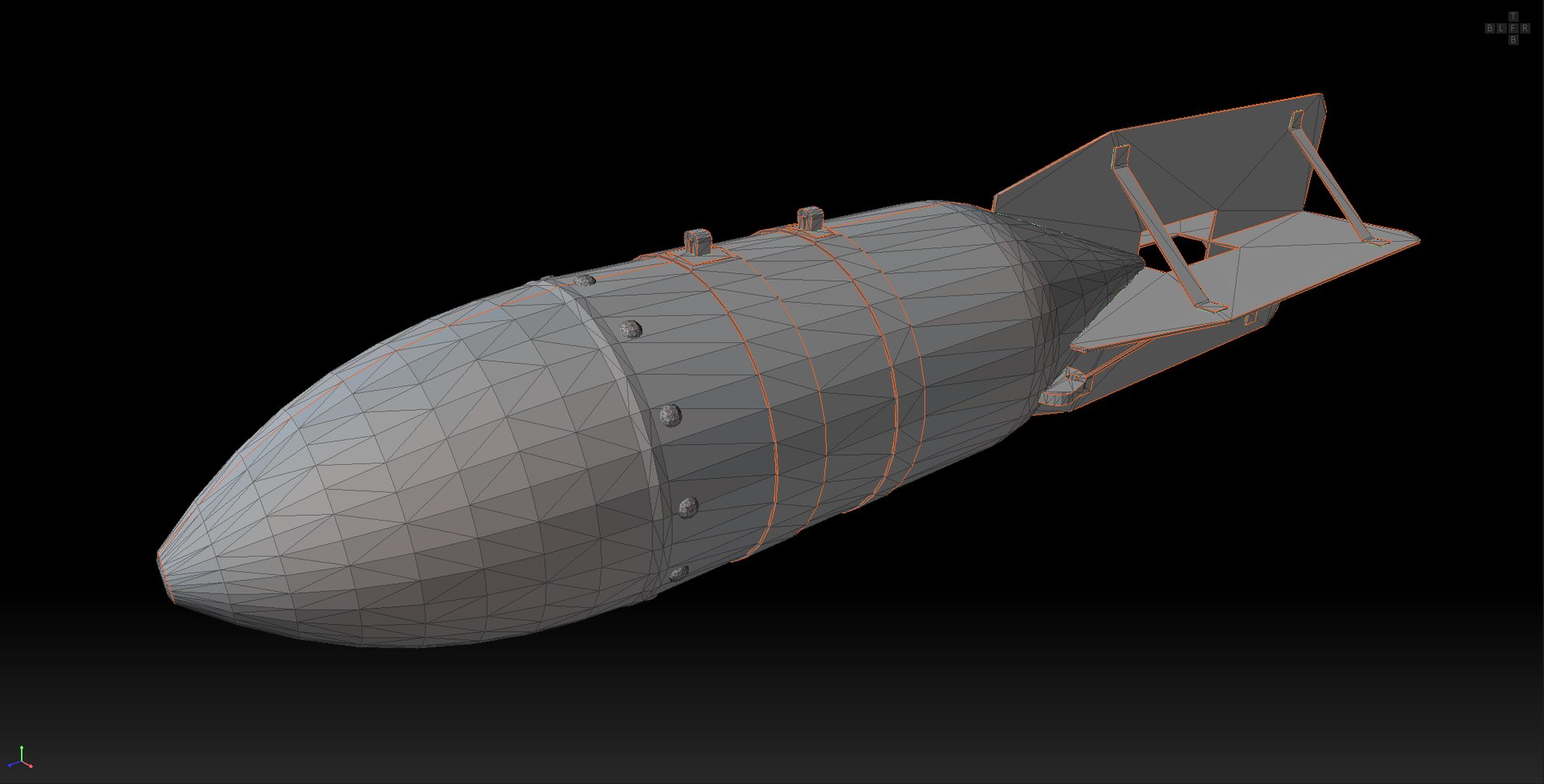 3D Soviet General Purpose Air-dropped Bomb FAB-250 Low-poly Model ...