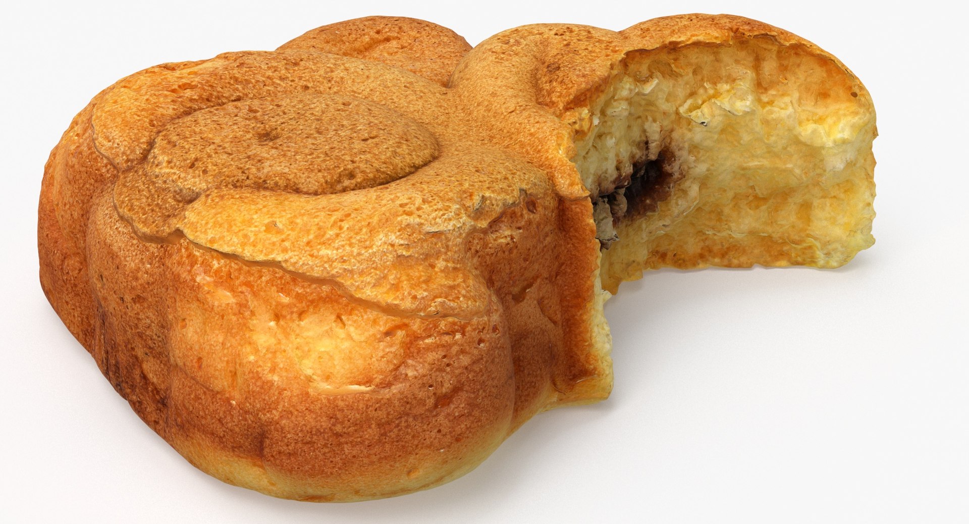 Monkey Sponge Cake With Chocolate 01 Bitten 3D Model - TurboSquid 1826993