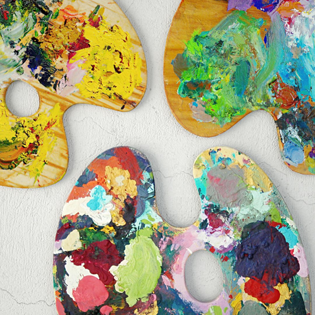 Vintage Artist Palettes Model - TurboSquid 1219724