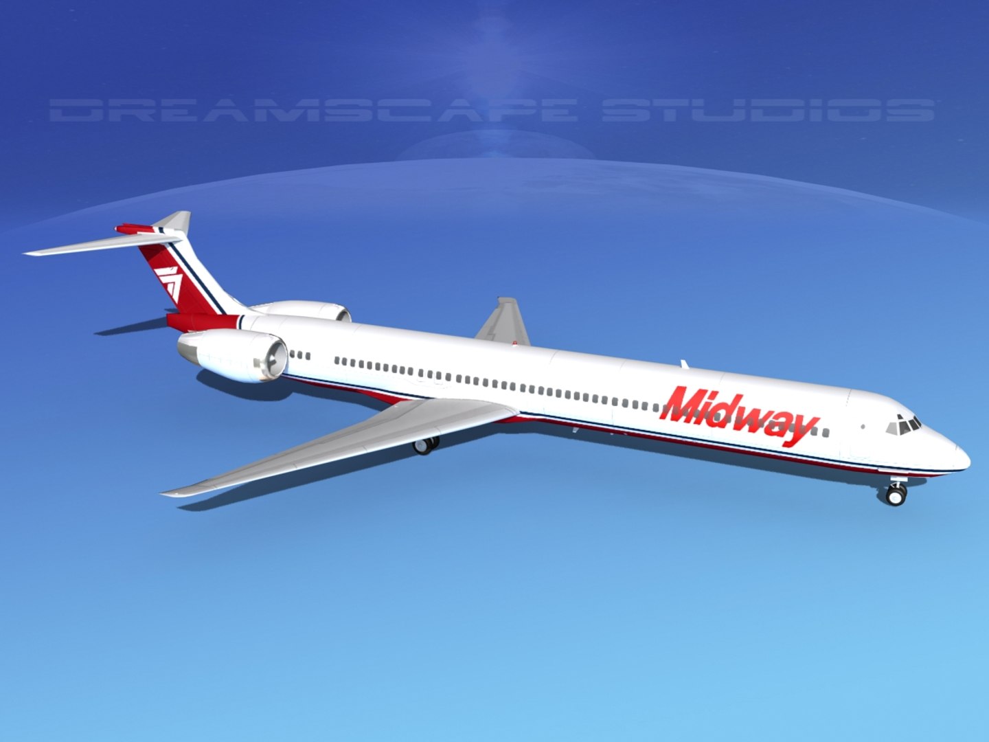 3d Model Md-90 Jet Commercial