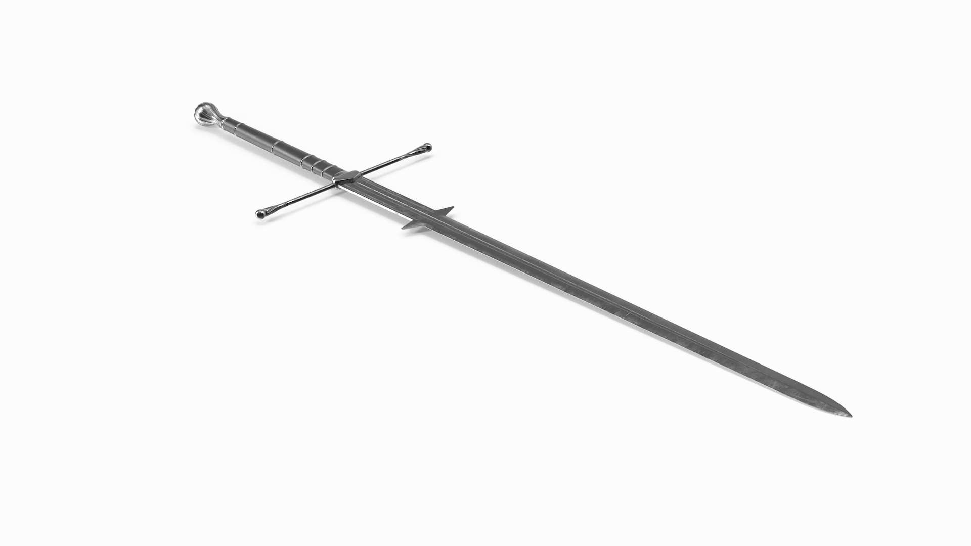 3D European Greatsword With Crossguard Steel Model - TurboSquid 2506782