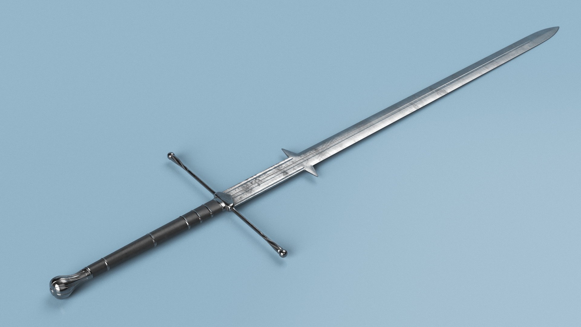 3D European Greatsword With Crossguard Steel Model - TurboSquid 2506782