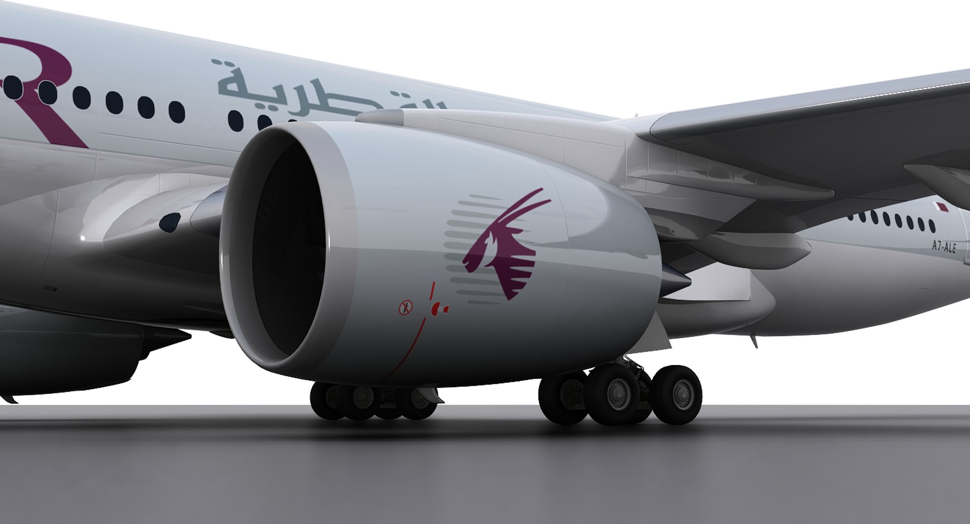3D A350-900 Qatar - TurboSquid 1159386