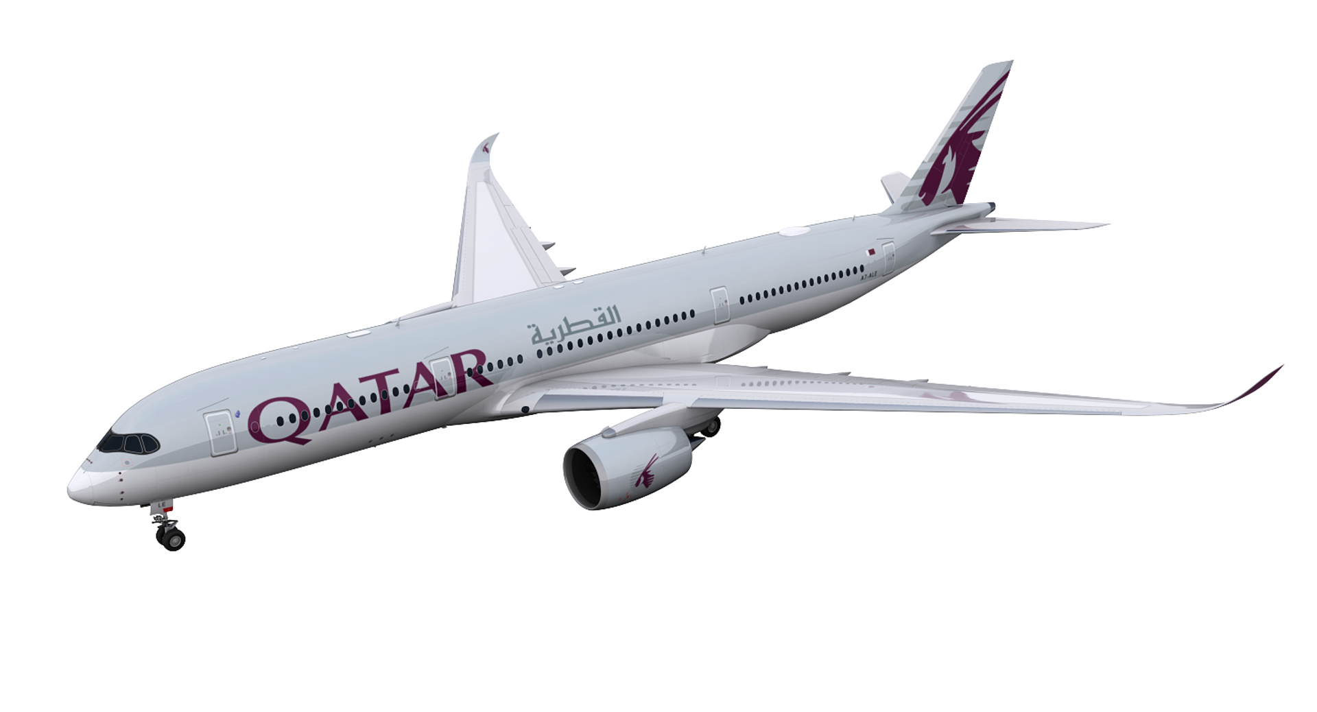 3D A350-900 Qatar - TurboSquid 1159386