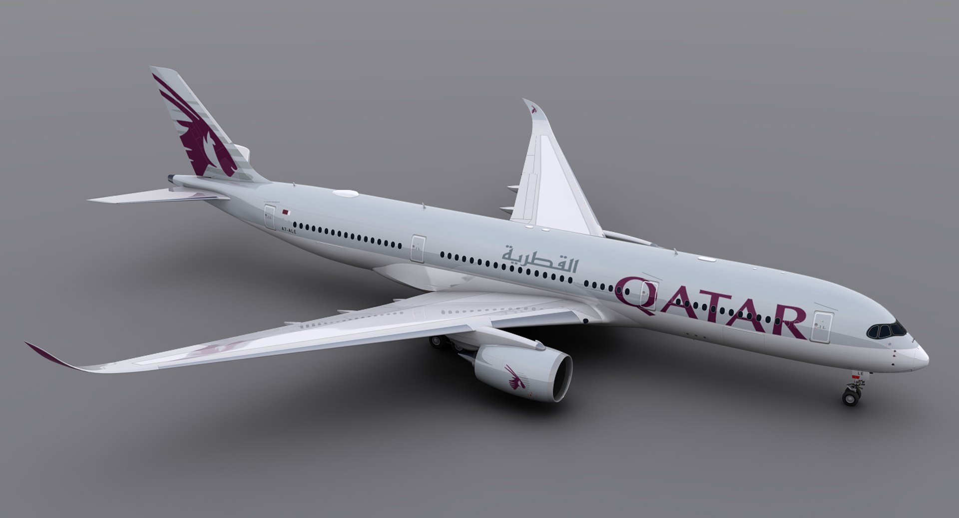 3D A350-900 Qatar - TurboSquid 1159386