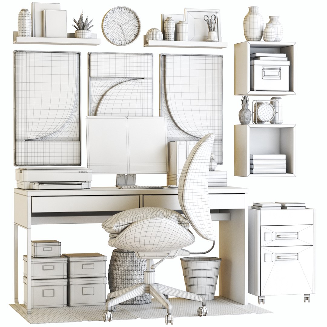 3D model IKEA office workplace 123 - TurboSquid 2160758