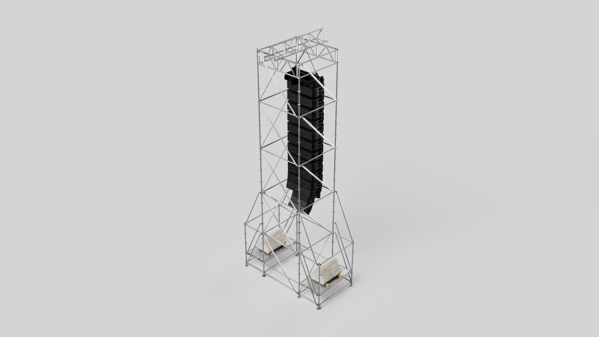 3D Concert Speaker Line Array Scaffolding Tower Model - TurboSquid 2356170