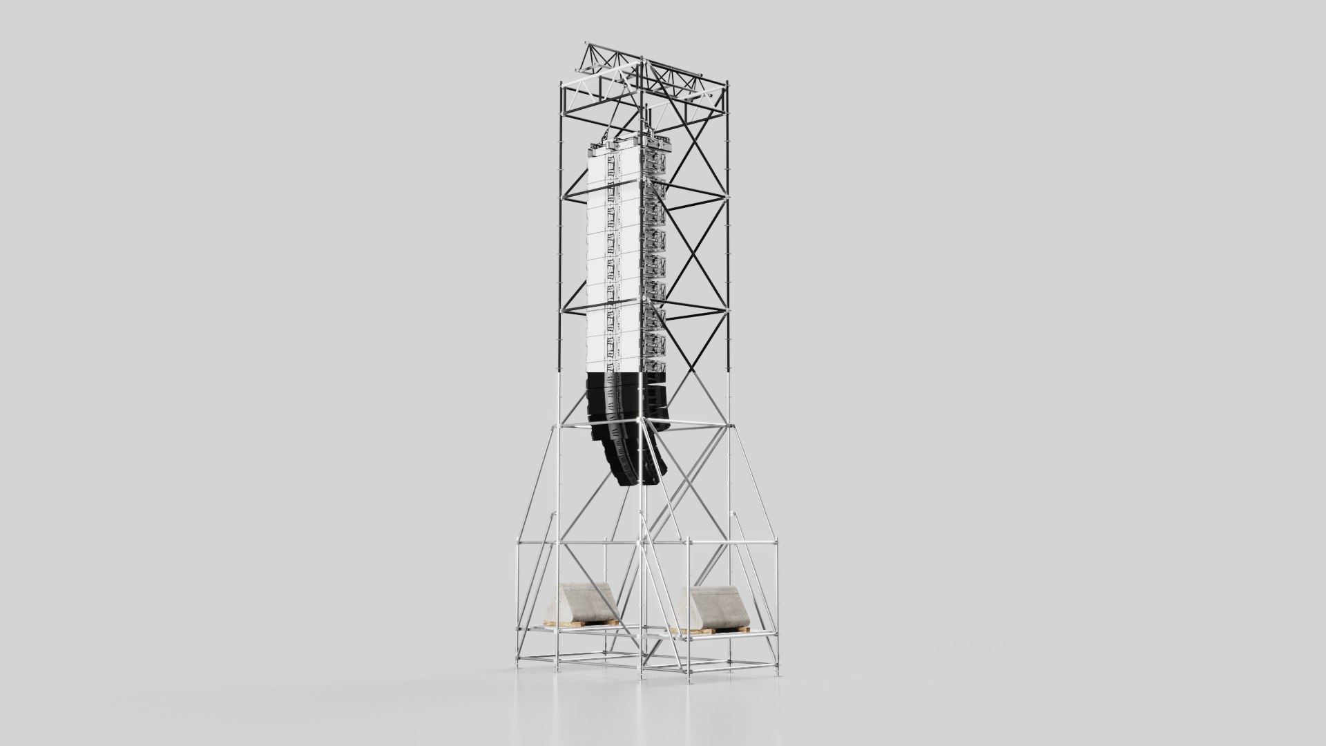 3D Concert Speaker Line Array Scaffolding Tower Model - TurboSquid 2356170