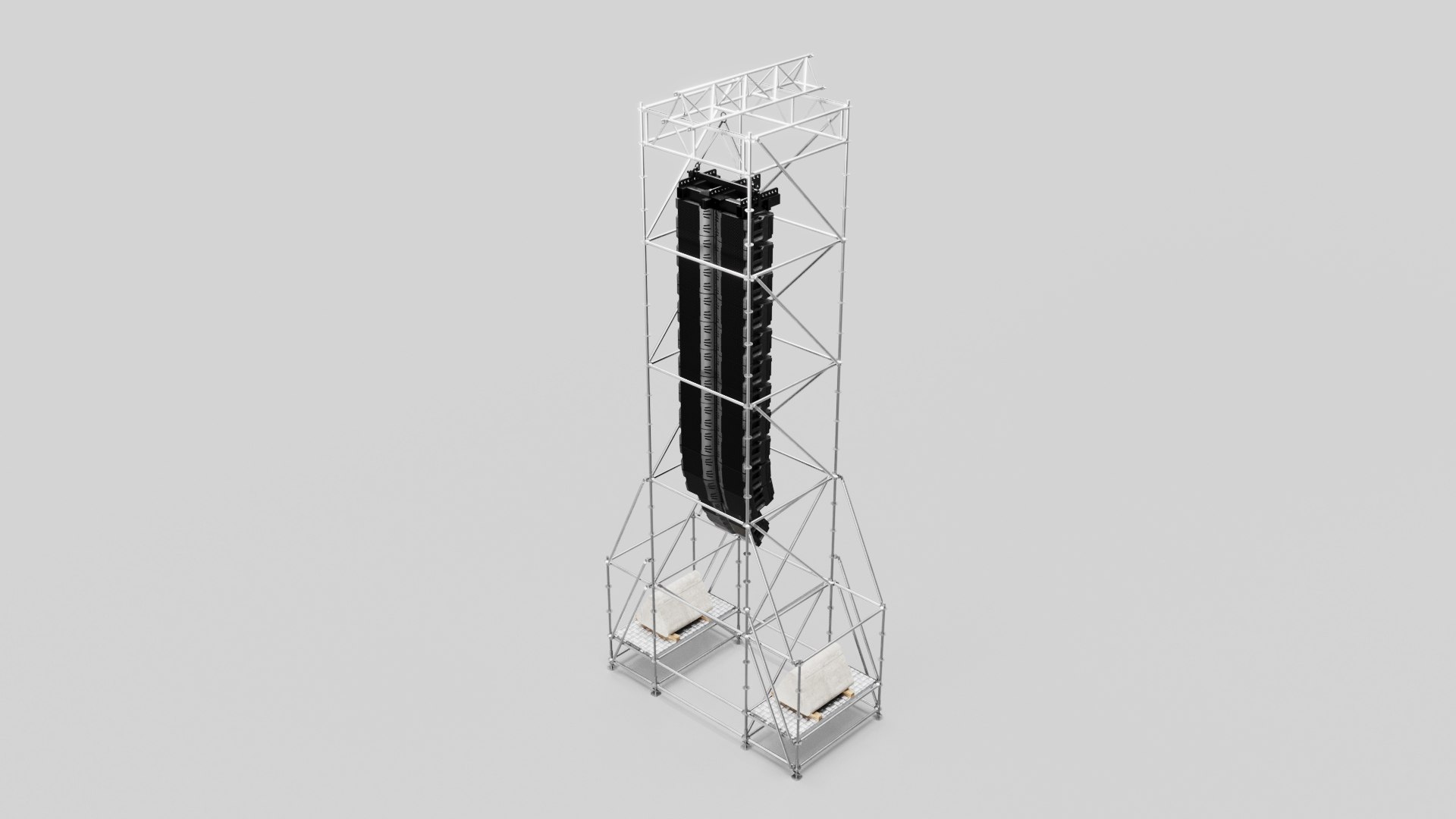 3D Concert Speaker Line Array Scaffolding Tower Model - TurboSquid 2356170