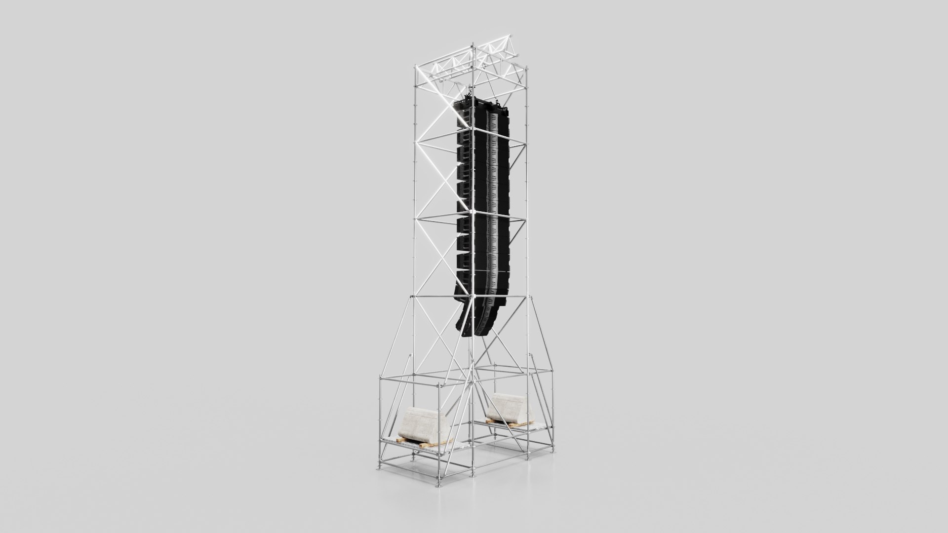 3D Concert Speaker Line Array Scaffolding Tower Model - TurboSquid 2356170