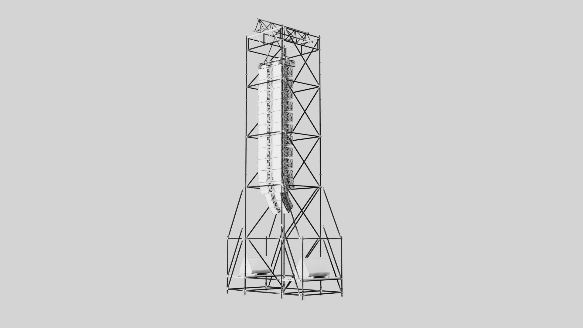 3D Concert Speaker Line Array Scaffolding Tower Model - TurboSquid 2356170