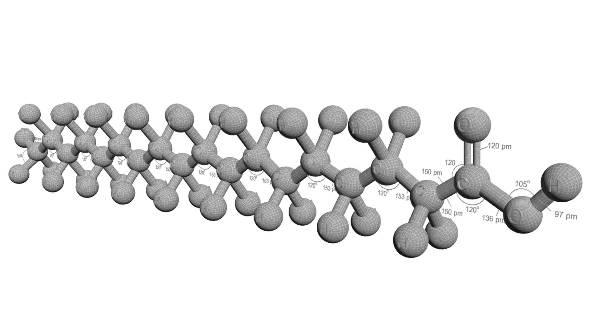 3D Stearic Acid Molecule C18h36o2 - TurboSquid 1427134