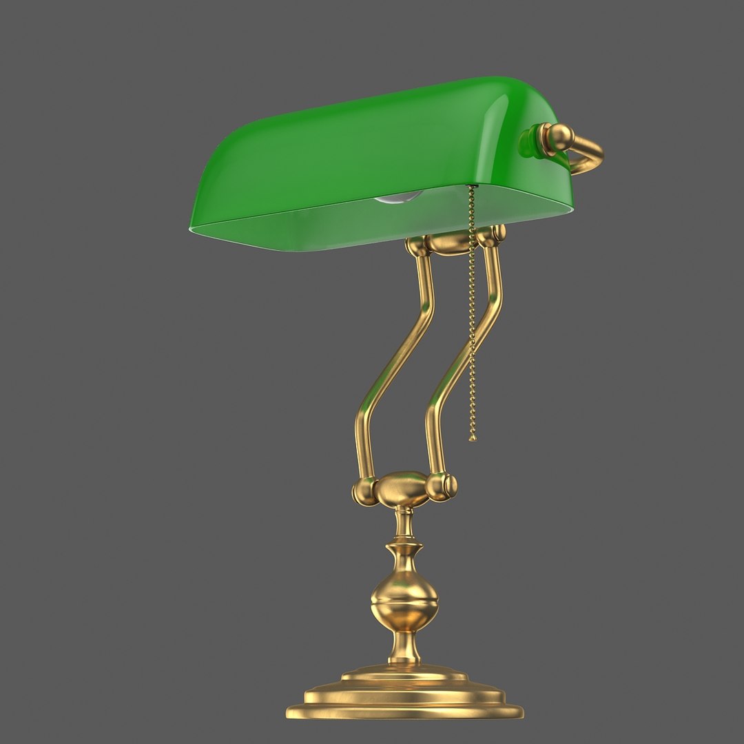Bankers Lamp Bank 3d Obj